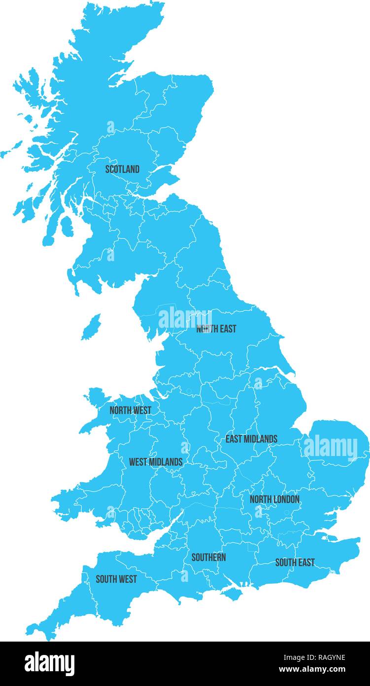 United Kingdom. Great Britan map. Vector map isolated on white ...