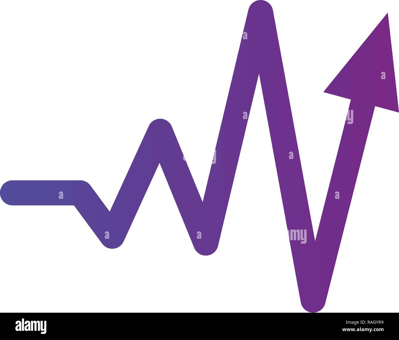 Heartbeat sign with arrow up. Vector illustration. The concept of ...