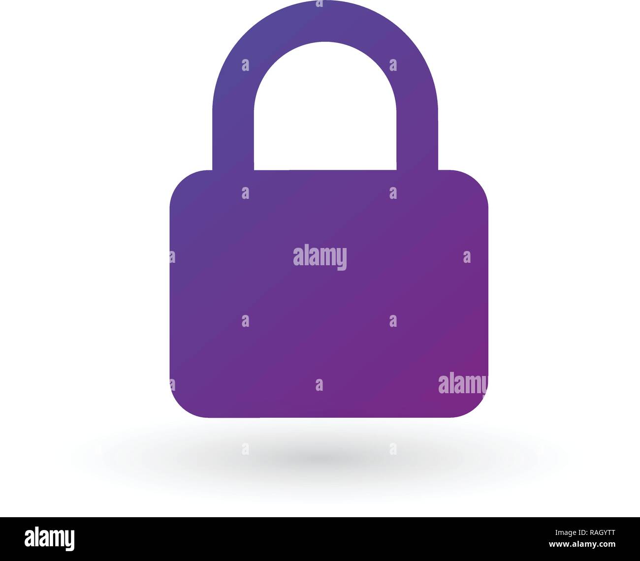 Purple gradient Simple lock icon with place for your text. vector ...