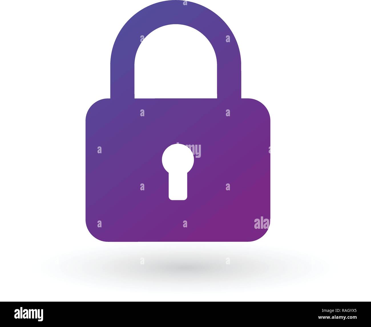 Purple gradient Simple lock icon with keyhole. vector illustration ...
