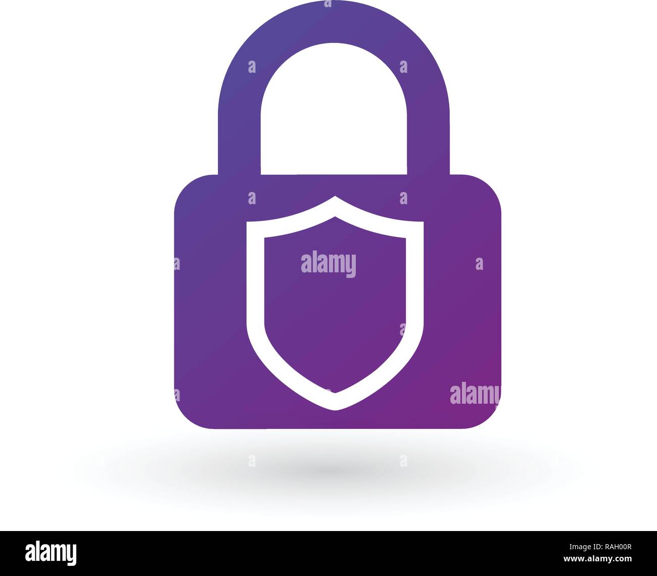 Abstract lock security shield vector icon illustration isolated on ...