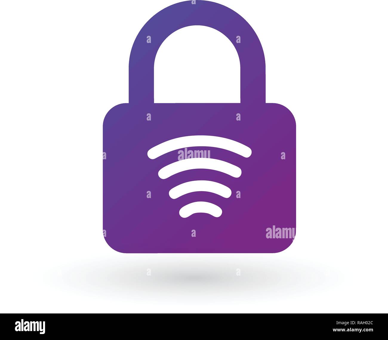 NFC communication, safe payment lock icon, vector illustration isolated ...