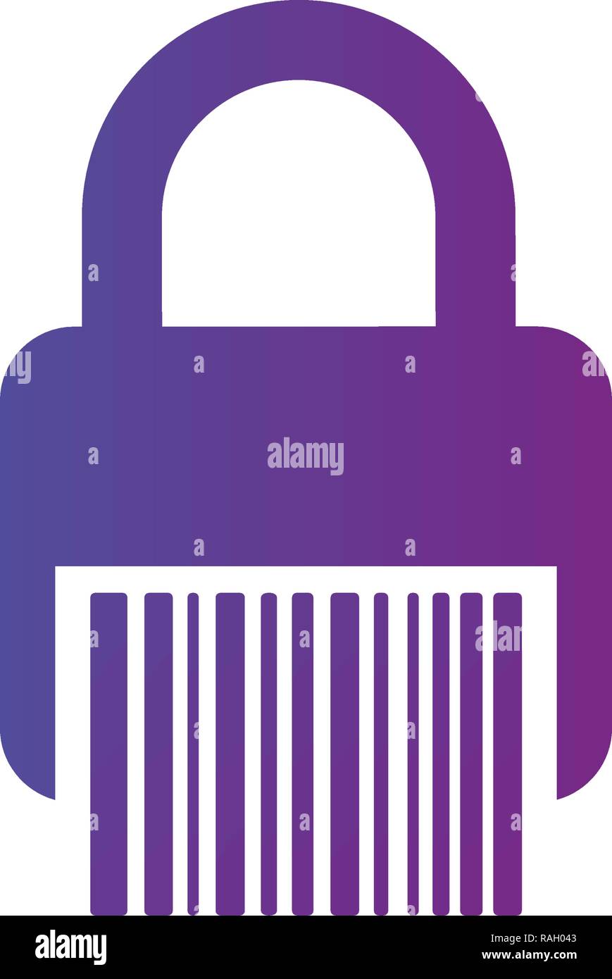 Bar code lock icon. safebox, barcode, web code for activation. vector ...