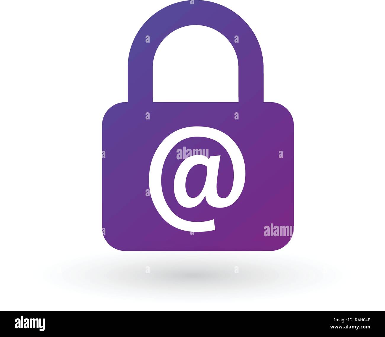 Secure mail icon isolated on whitebackground. Email locked with padlock ...