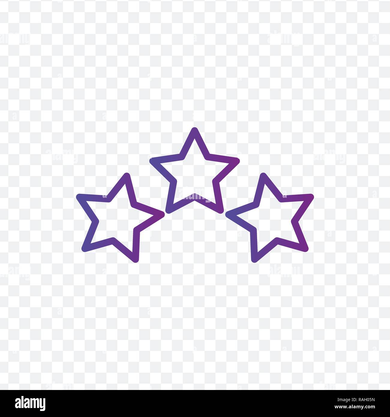 Three linear score stars in circle. linear icon. three stars. Vector ...