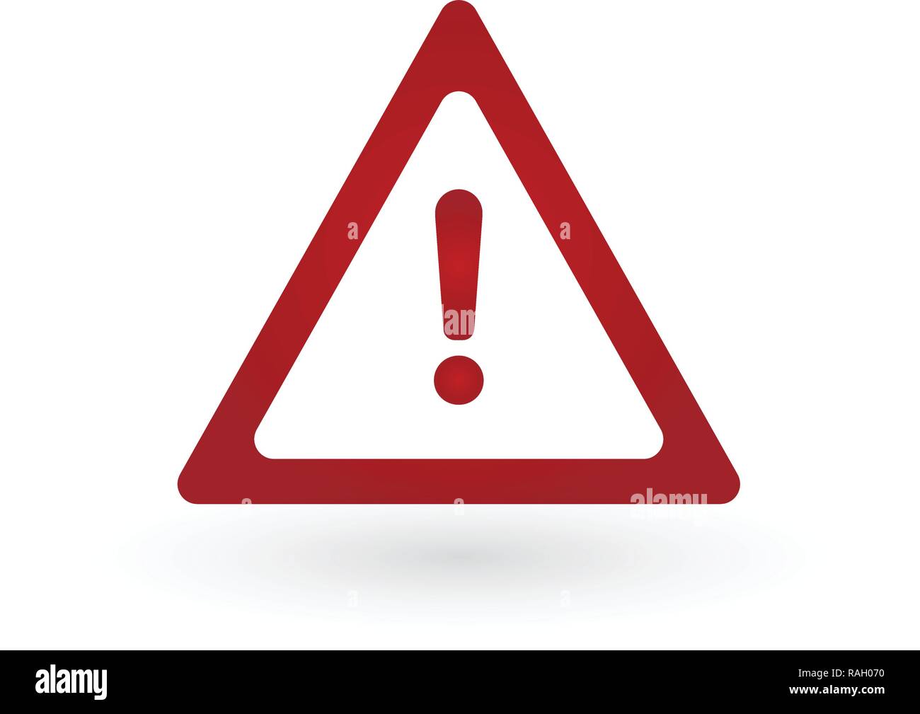 Triangle Red warning sign, vector illustratiopn isolated on white ...