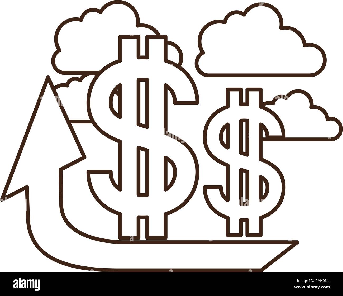 Dollar increase arrows up Stock Vector Images - Alamy