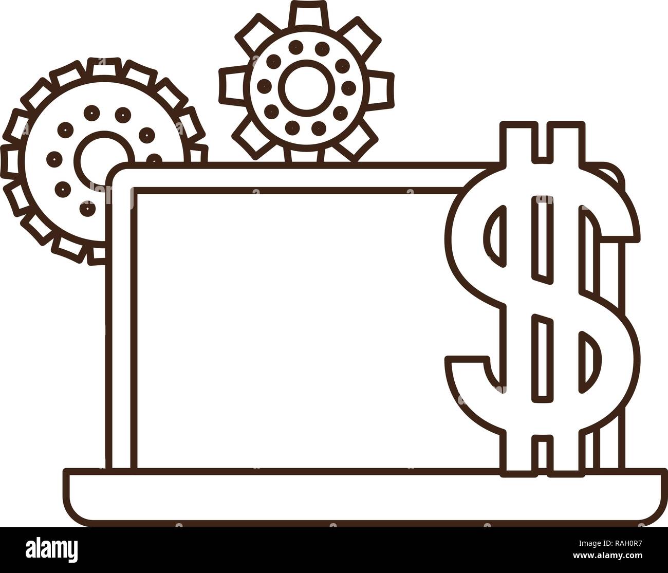 laptop computer screen with dollar symbol Stock Vector Image & Art - Alamy