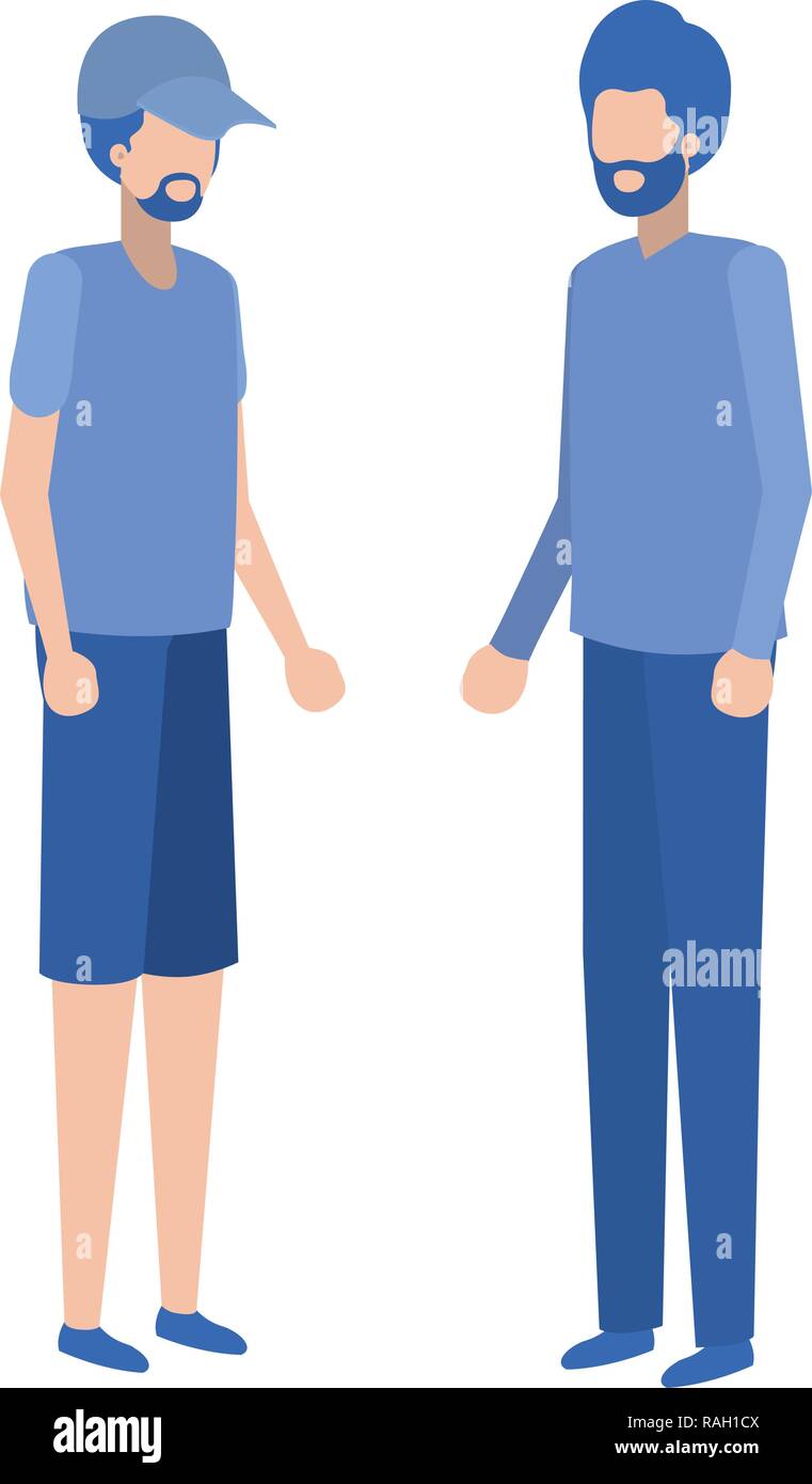 young men standing avatar character Stock Vector Image & Art - Alamy