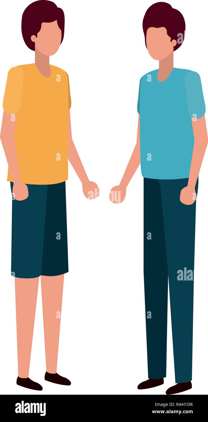 young men standing avatar character Stock Vector Image & Art - Alamy