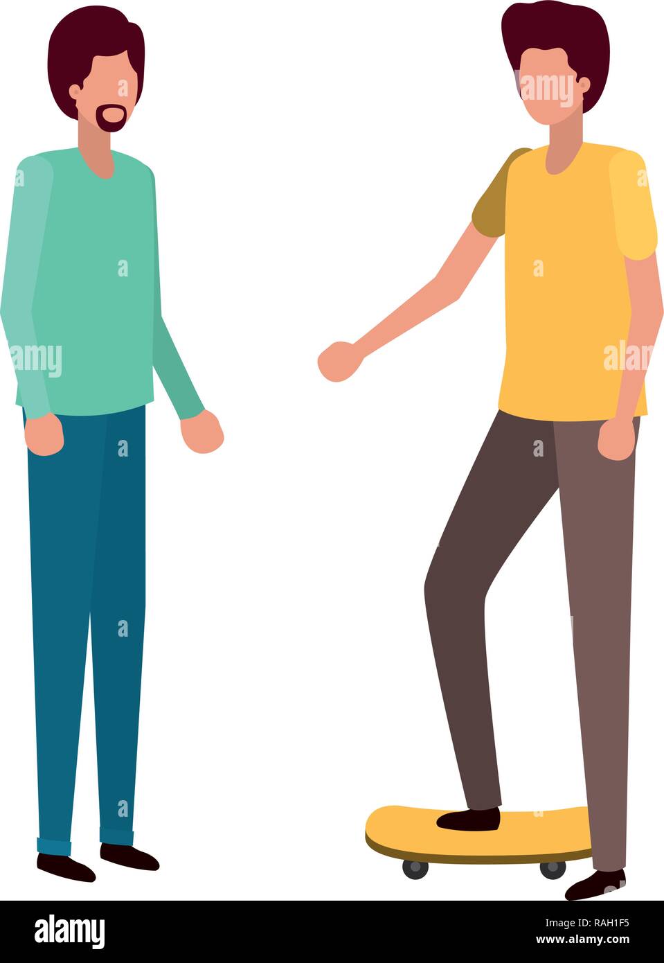 young men standing avatar character Stock Vector Image & Art - Alamy