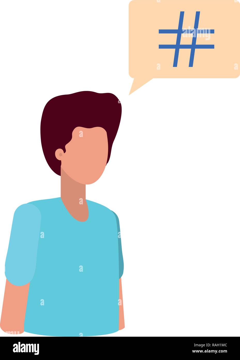 young man with dialog bubble avatar character Stock Vector Image & Art ...