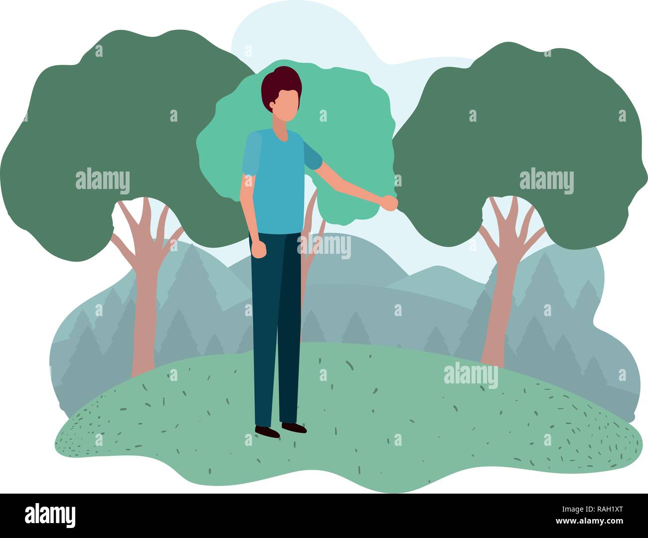 man standing in landscape avatar character Stock Vector Image & Art - Alamy