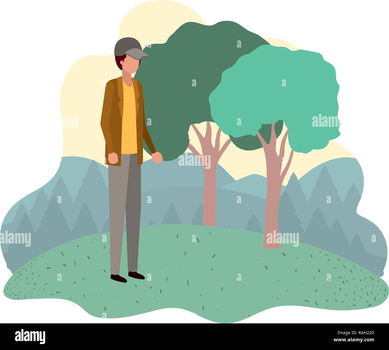 man standing in landscape avatar character Stock Vector Image & Art - Alamy