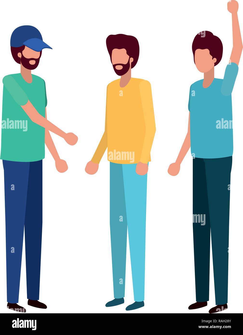 young men standing avatar character Stock Vector Image & Art - Alamy
