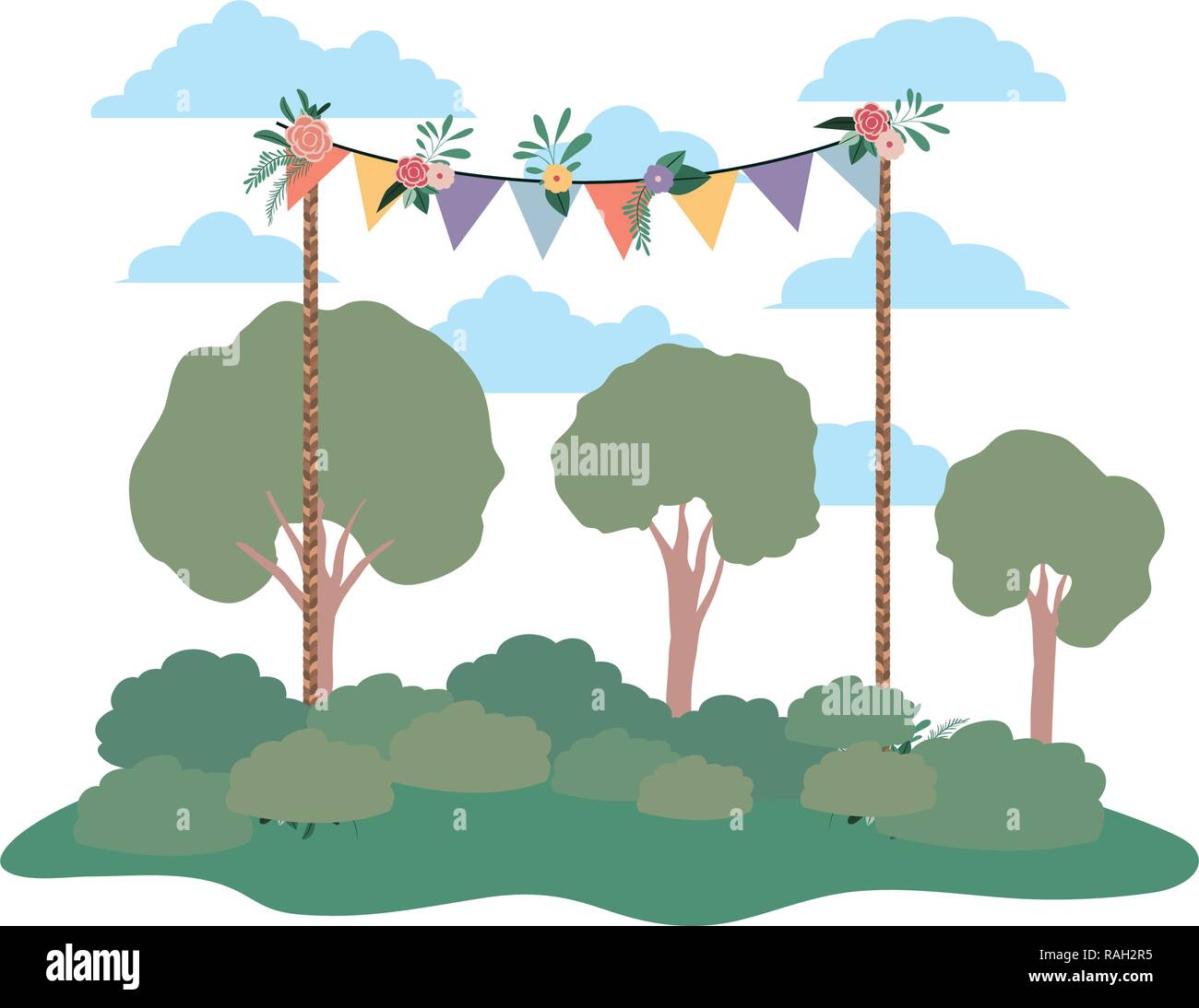 Plants bush trees flowers Stock Vector Images - Alamy