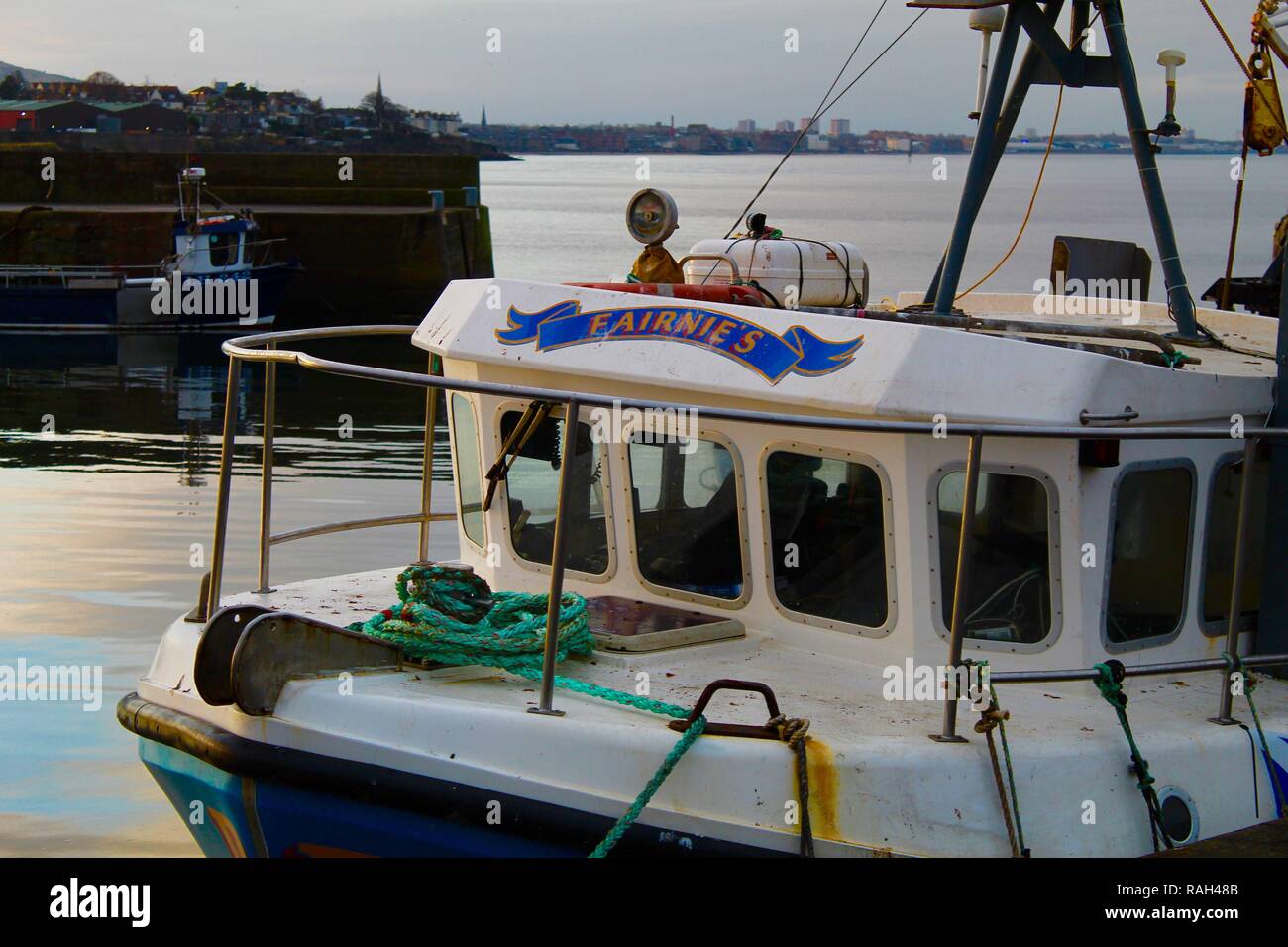 Close up of local fishing boat at Musselburgh Harbour Stock Photo - Alamy