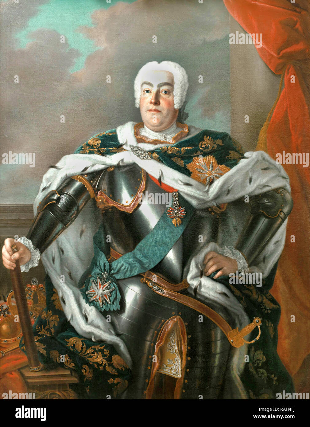 Louis de Silvestre, Portrait of Augustus III of Poland, Circa 1733 Oil ...
