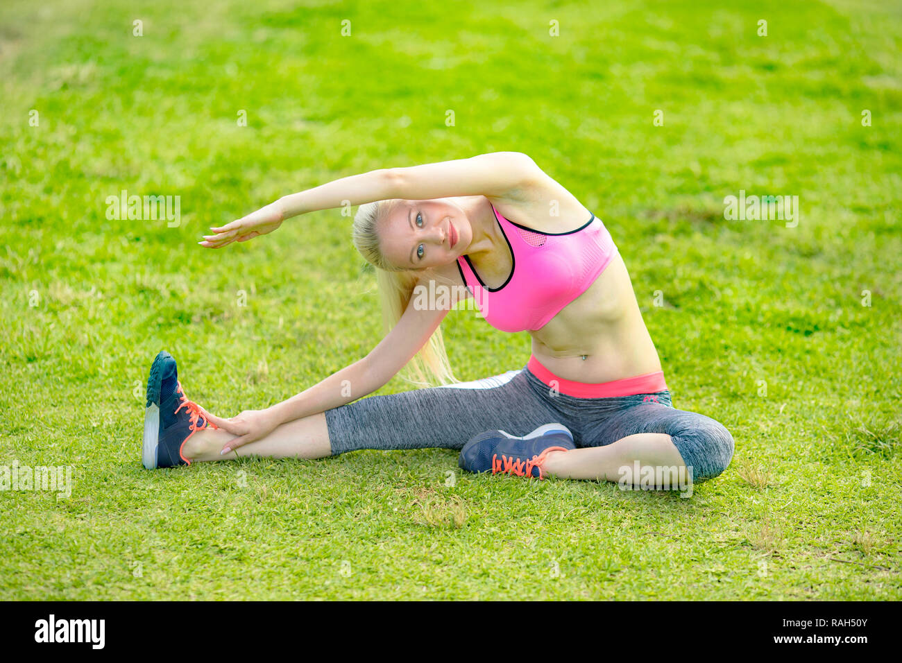 Beautiful girl doing sport in outdoor area Stock Photo - Alamy