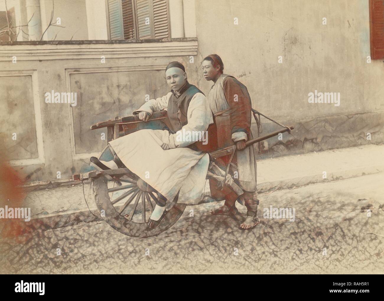 Wheelbarrow Driver and Passenger, Unknown maker, Beijing, China, 1870 ...