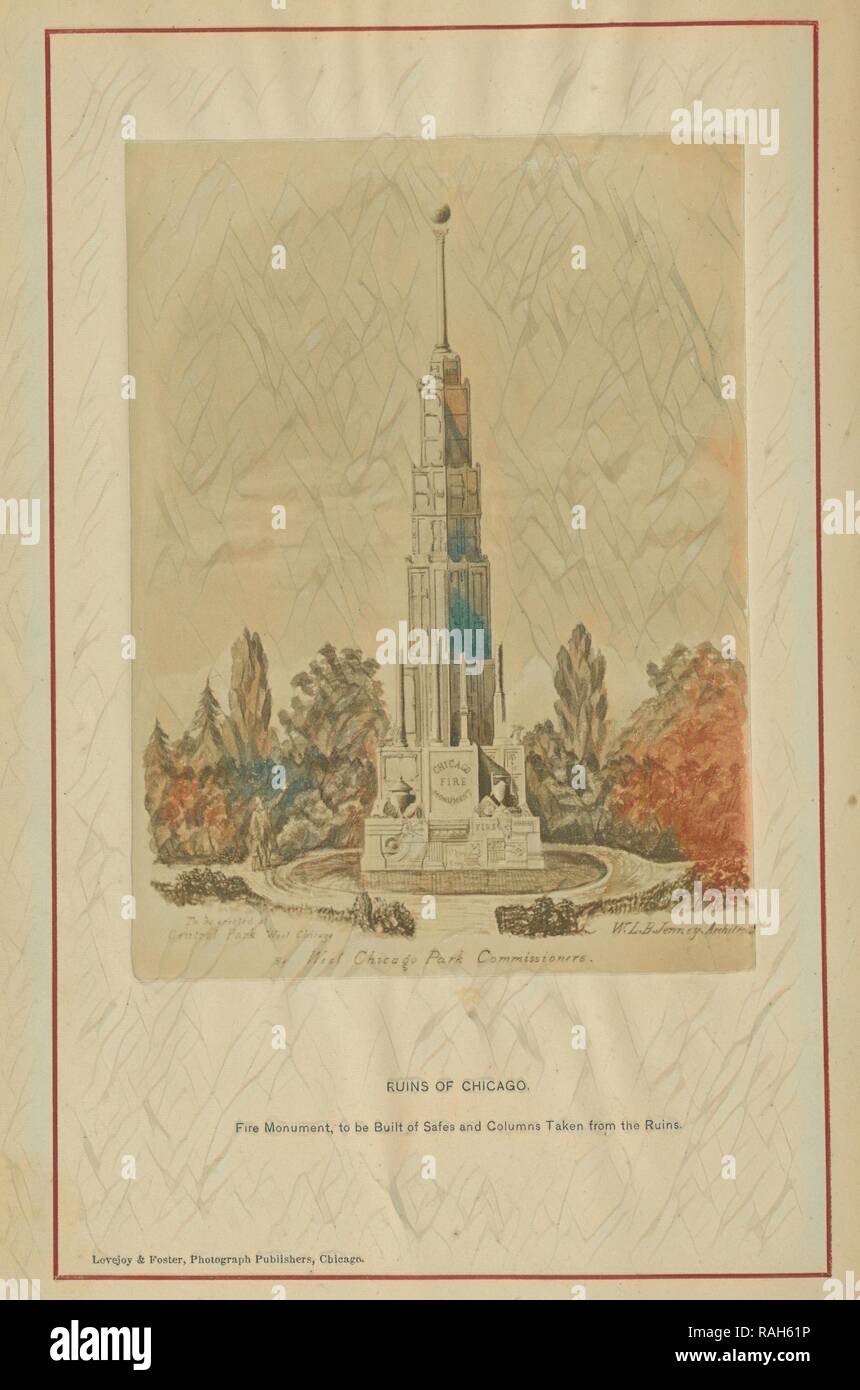 Fire Monument, to be Built of Safes and Columns taken from the Ruins ...