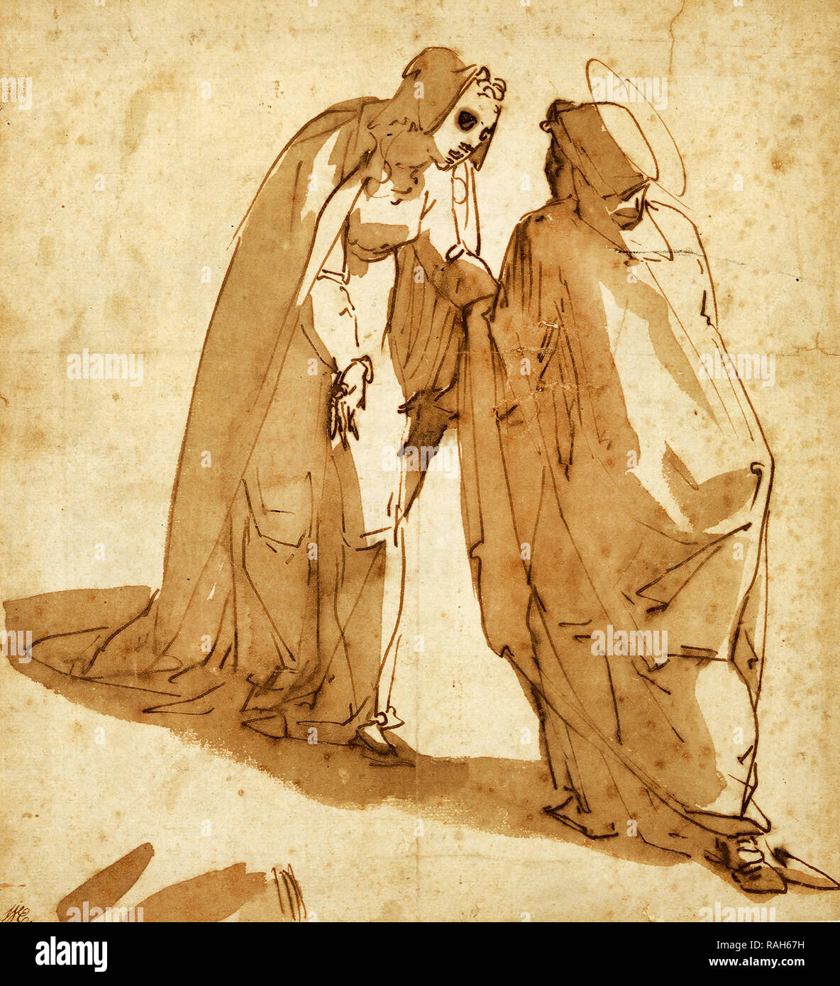 Luca Cambiaso, The Visitation, Circa 1580, Pen, brown ink on paper, Art ...