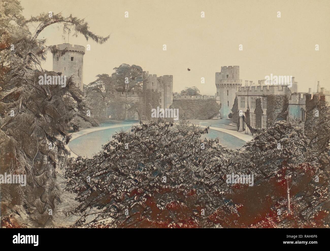 Warwick Castle, the inner court, from the mount, Francis Bedford ...