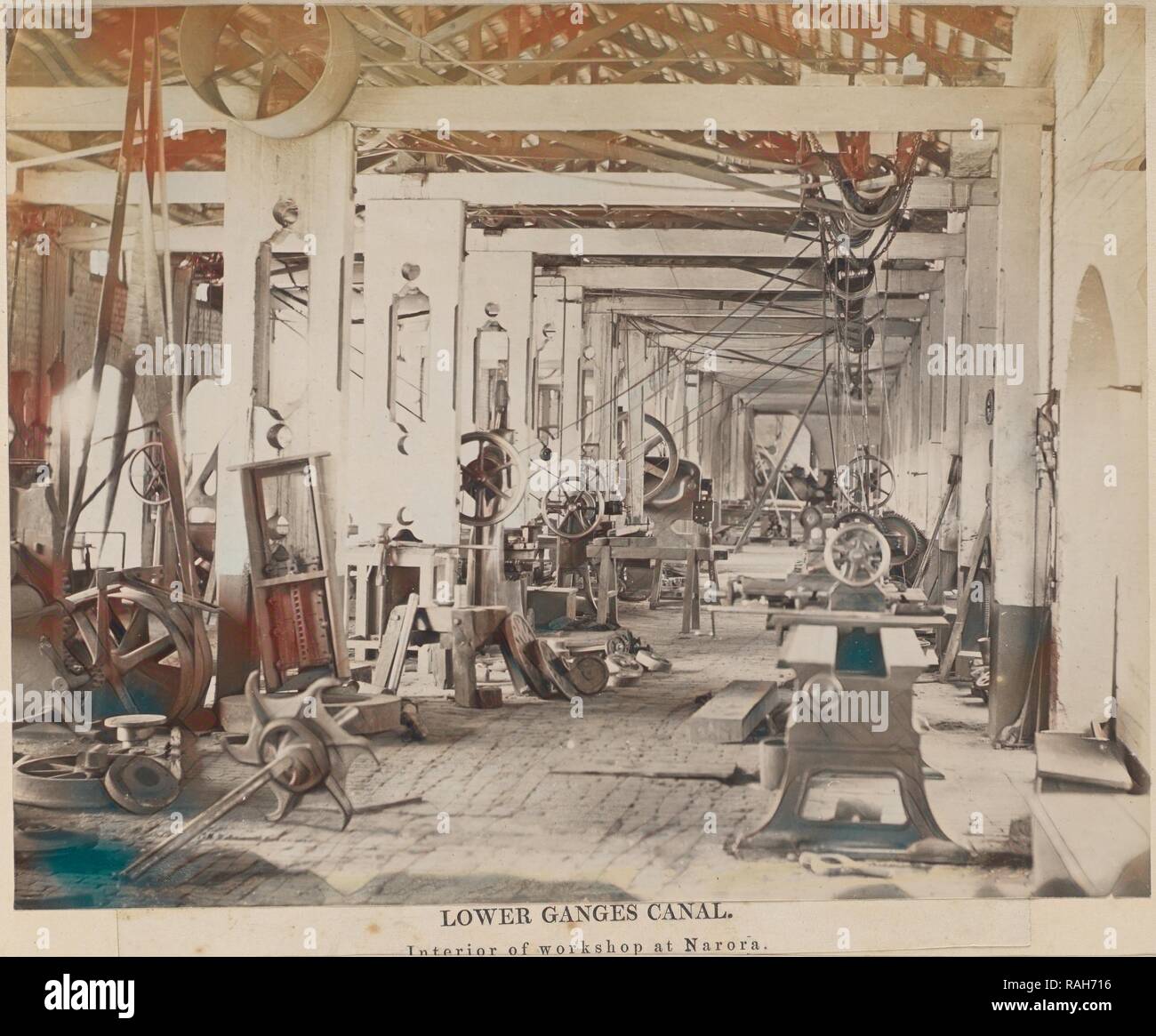 Lower Ganges Canal, Interior of workshop at Narora, possibly G.W ...