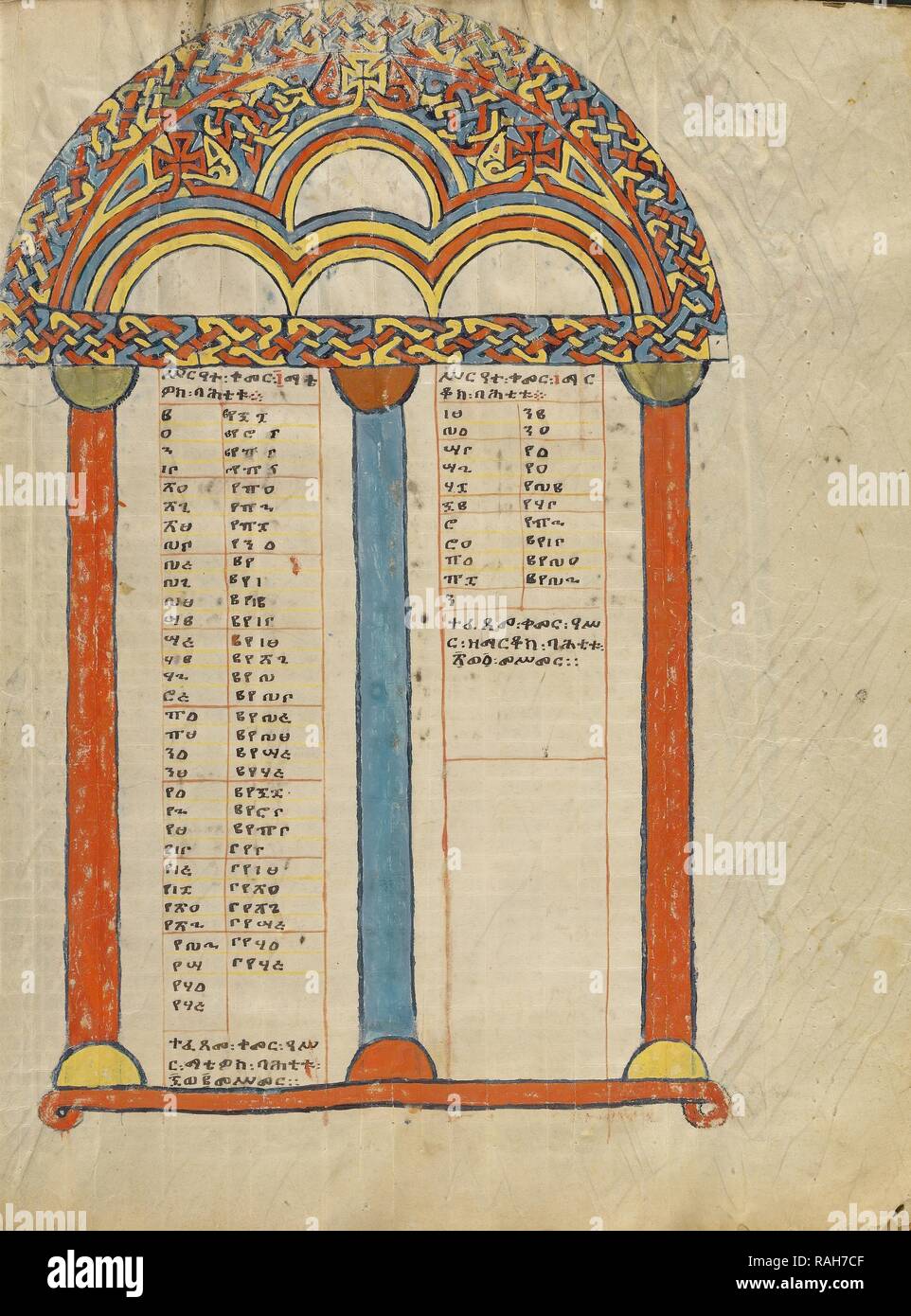 Canon Table Page, Ethiopia, about 1504 - 1505, Tempera on parchment ...