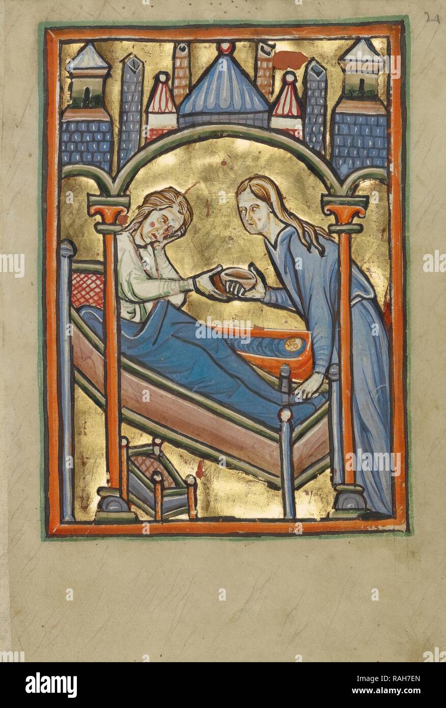 The Birth of the Virgin, York perhaps (illuminated), Northern, England ...