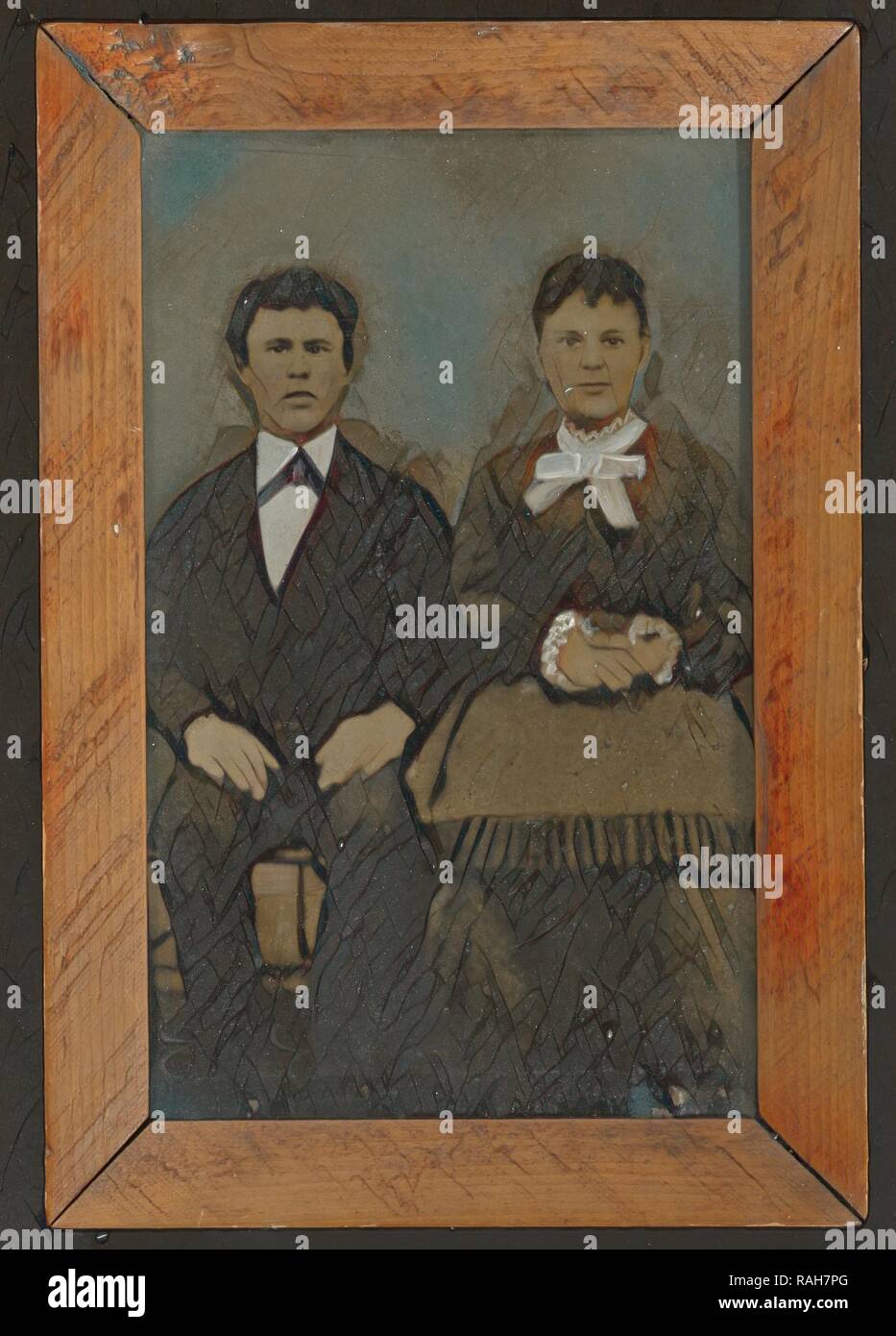 Portrait of seated couple, United States, 1860s - 1880s, Hand-colored ...