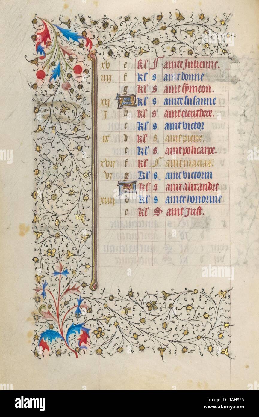 Calendar Page, Paris, France, about 1415 - 1420, Tempera colors, gold ...
