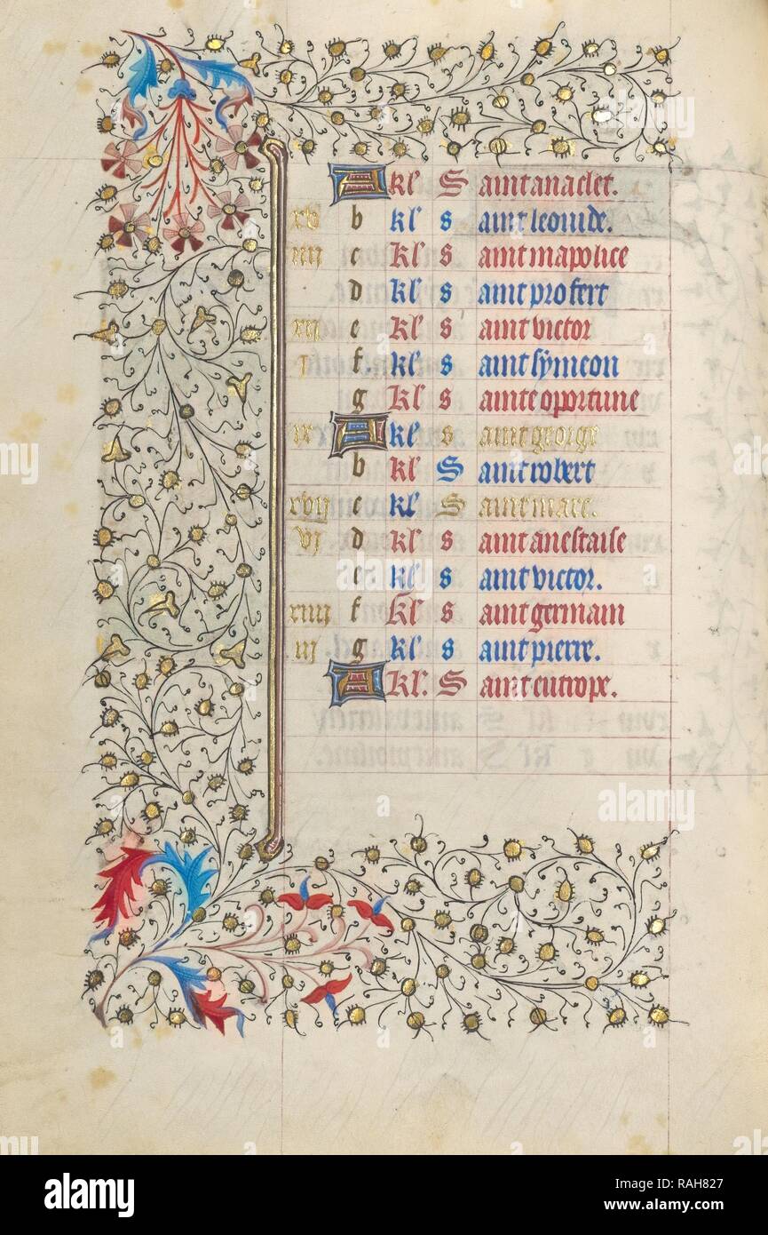 Calendar Page, Paris, France, about 1415 - 1420, Tempera colors, gold ...