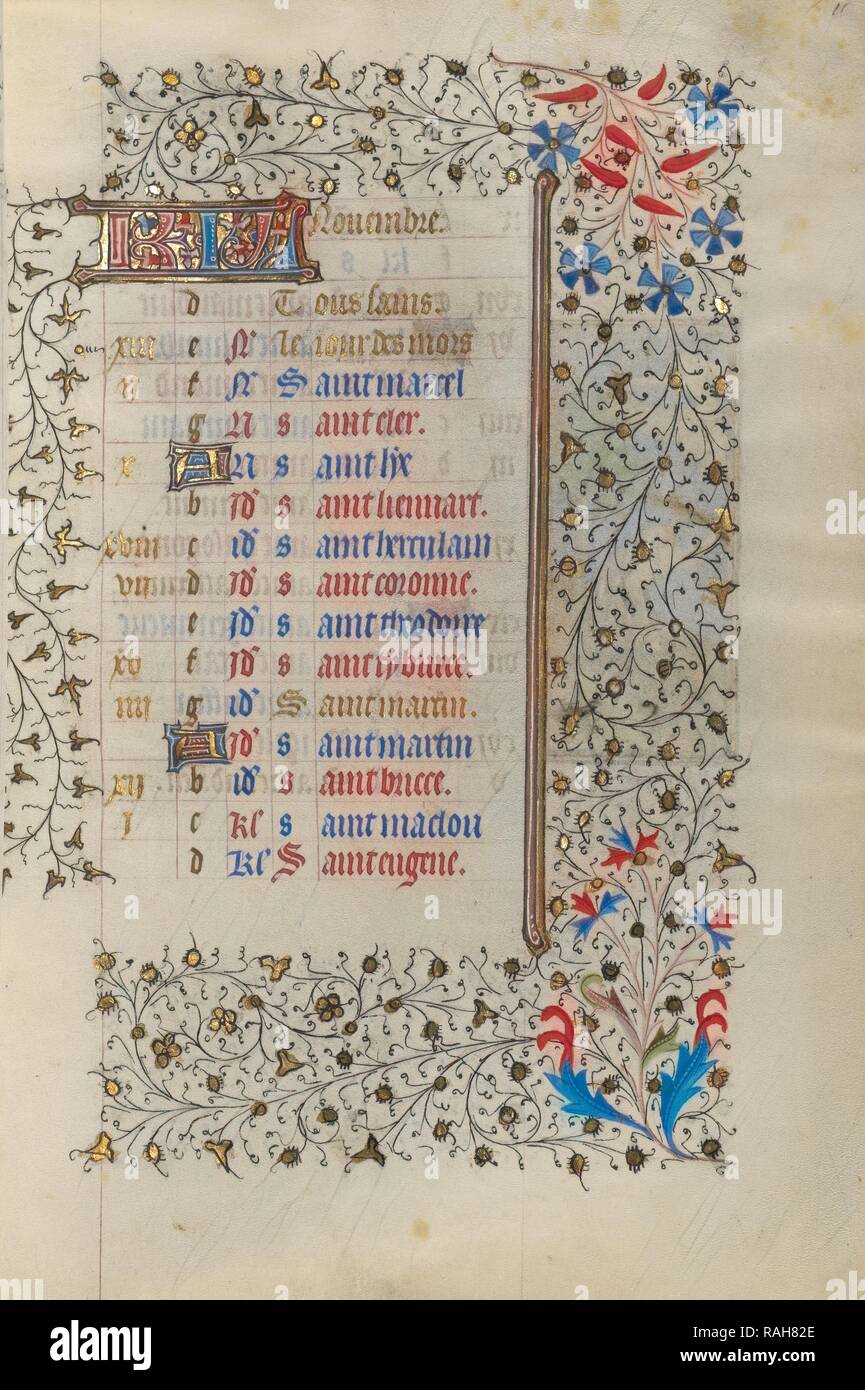 Calendar Page, Paris, France, about 1415 - 1420, Tempera colors, gold ...