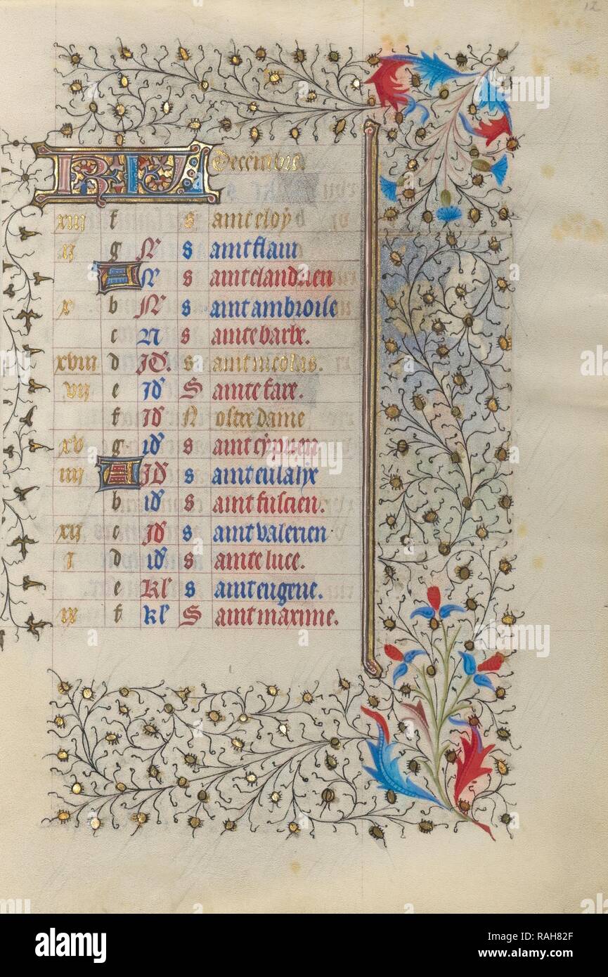 Calendar Page, Paris, France, about 1415 - 1420, Tempera colors, gold ...