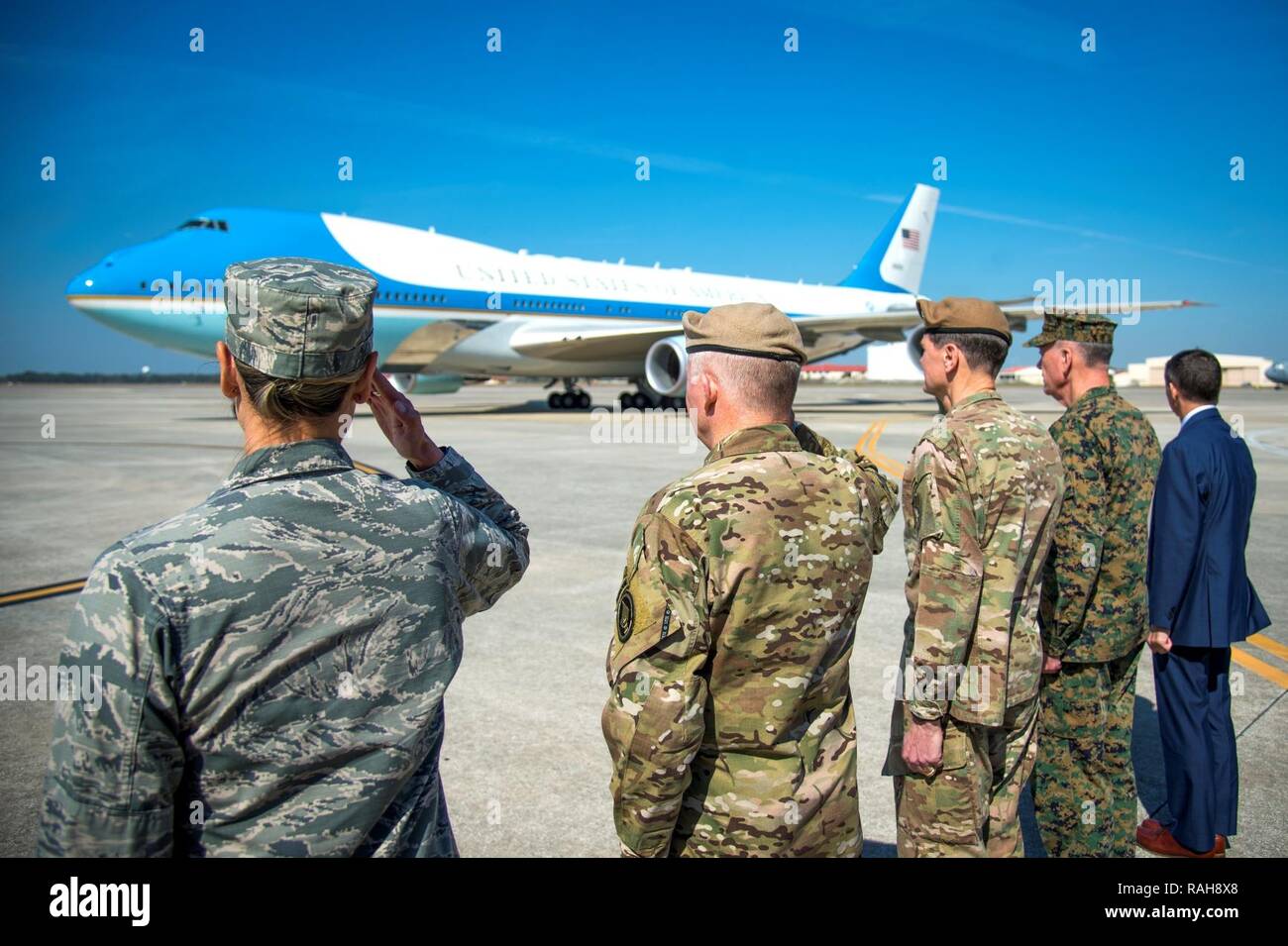 From left, Air Force Col. April Vogel, commander of the 6th Air ...