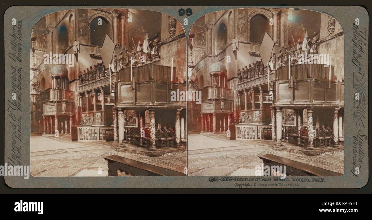 Venice, Interior of San Marco, Venice, Stereographic views of Italy ...