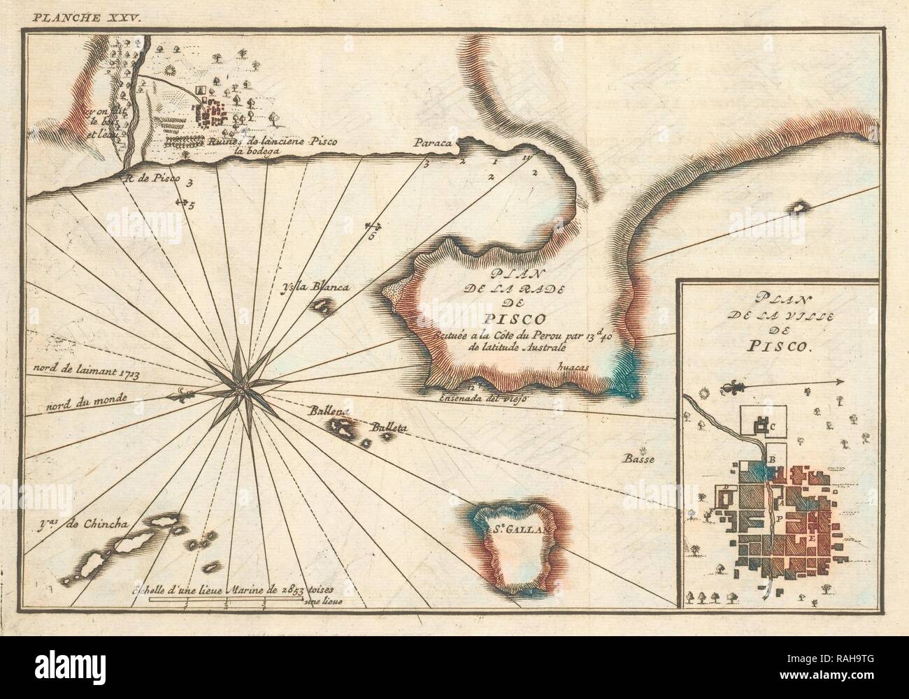 Plan de la ville de Pisco, Plan de la rade de Pisco, Plan de la ville ...