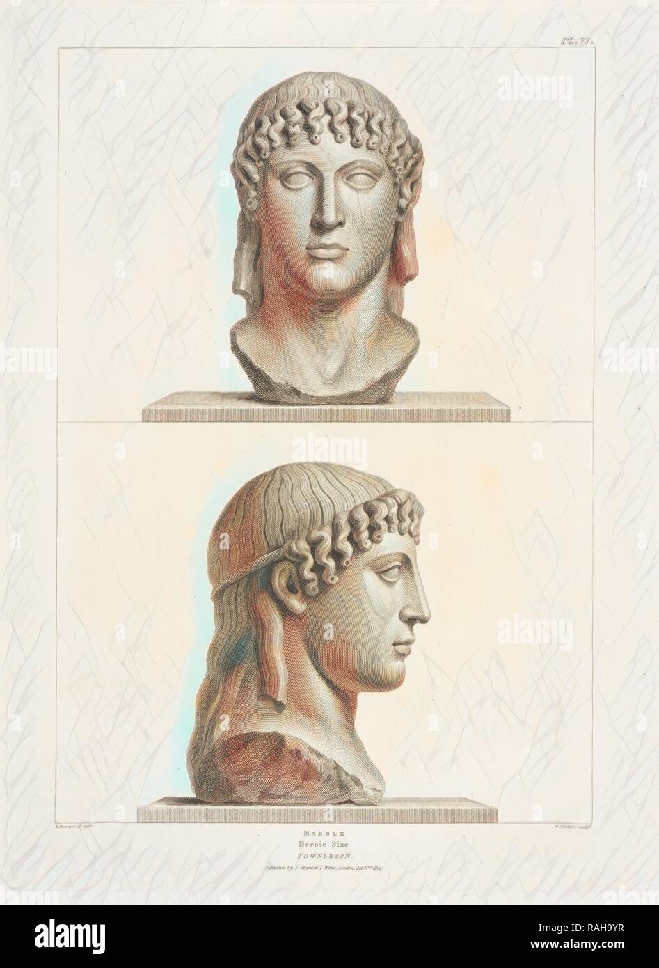 Head of Apollo, front and side views, Specimens of antient sculpture ...