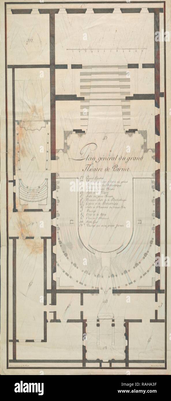 Plan général du grand théatre de Parme, Italian theater prints ...