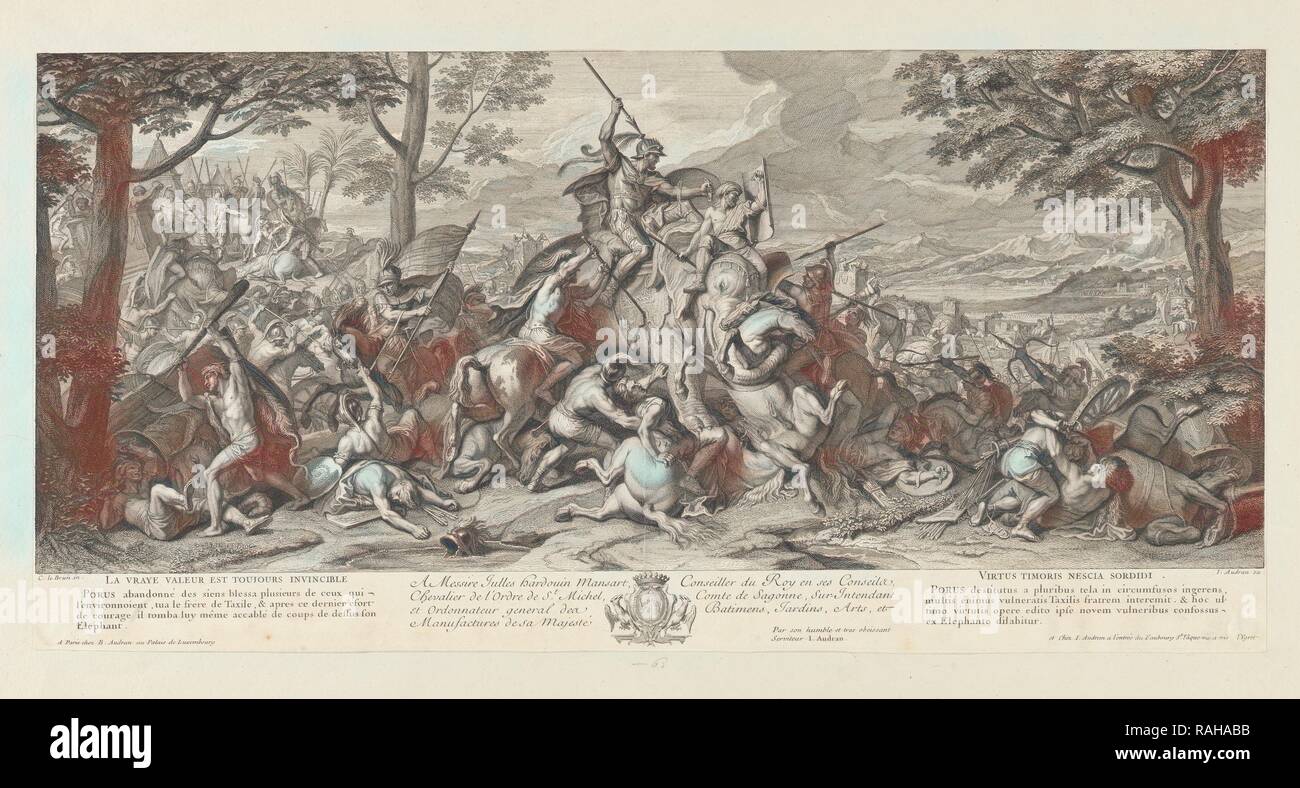 Porus in battle, Battles of Alexander, Audran, Benoît, 1661-1721 ...