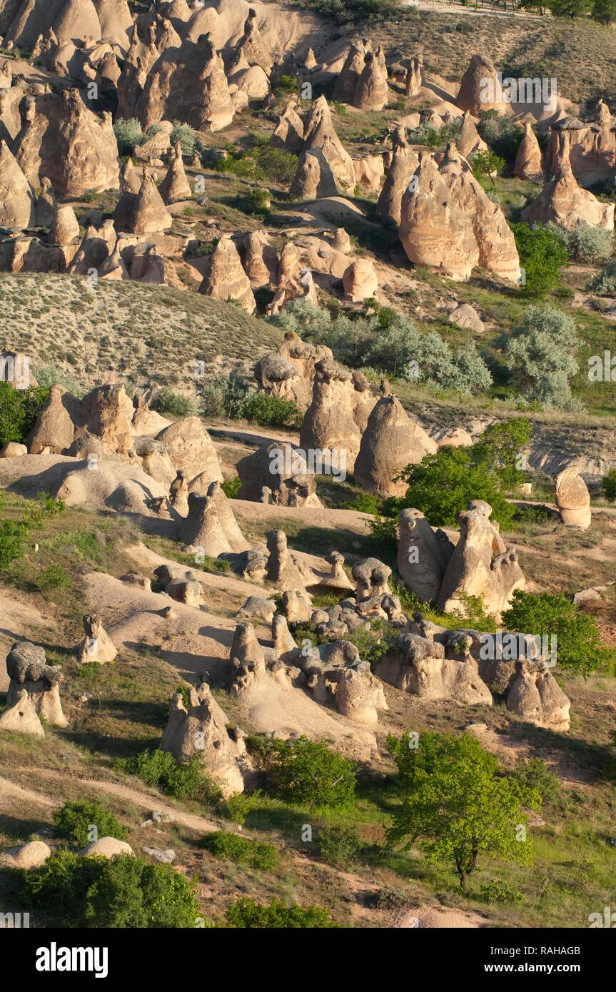 Aerial view over the Cappadocian landscape, Turkey, Asia Stock Photo ...
