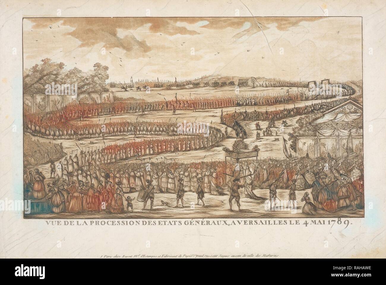 Vue de la procession des Etats généraux, à Versailles le 4 mai 1789 ...