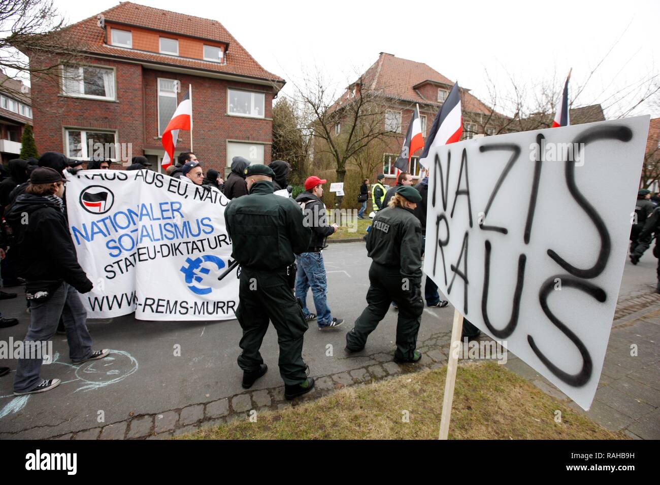 Demonstration, protest of citizens and residents against the gathering ...
