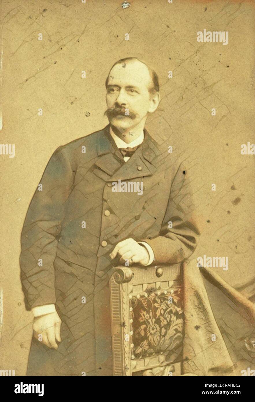 Portrait of Edouard Mussche, Jean Preim, c. 1875 - c. 1880. Reimagined ...