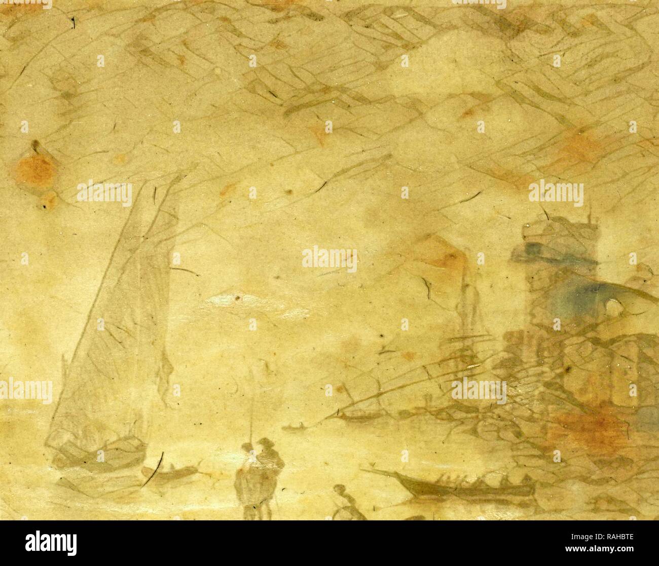 Drawing La mer calme in the style of Claude-Joseph Vernet, Eduard Isaac ...