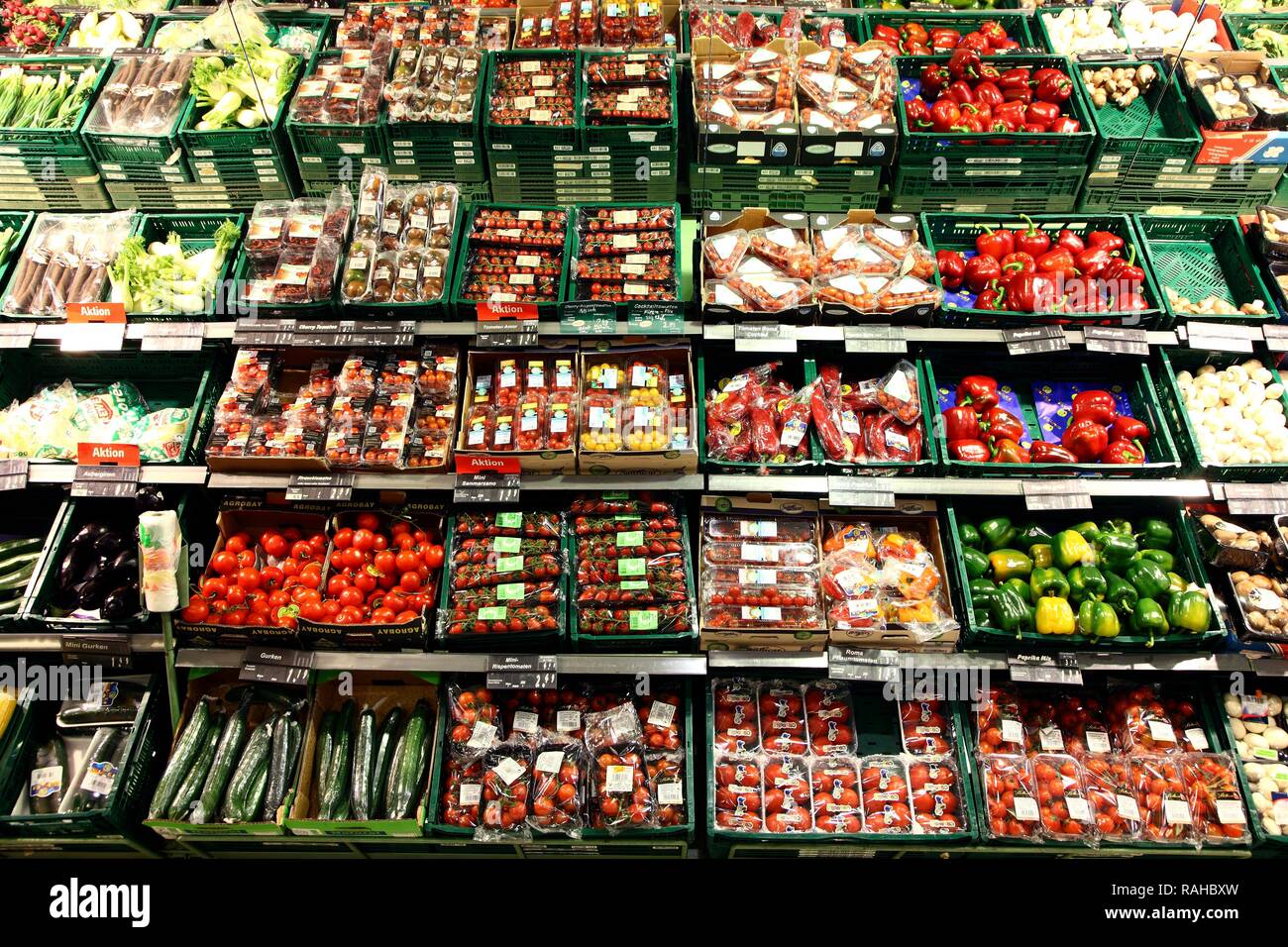 Vegetable section, self-service, food department, supermarket Stock ...