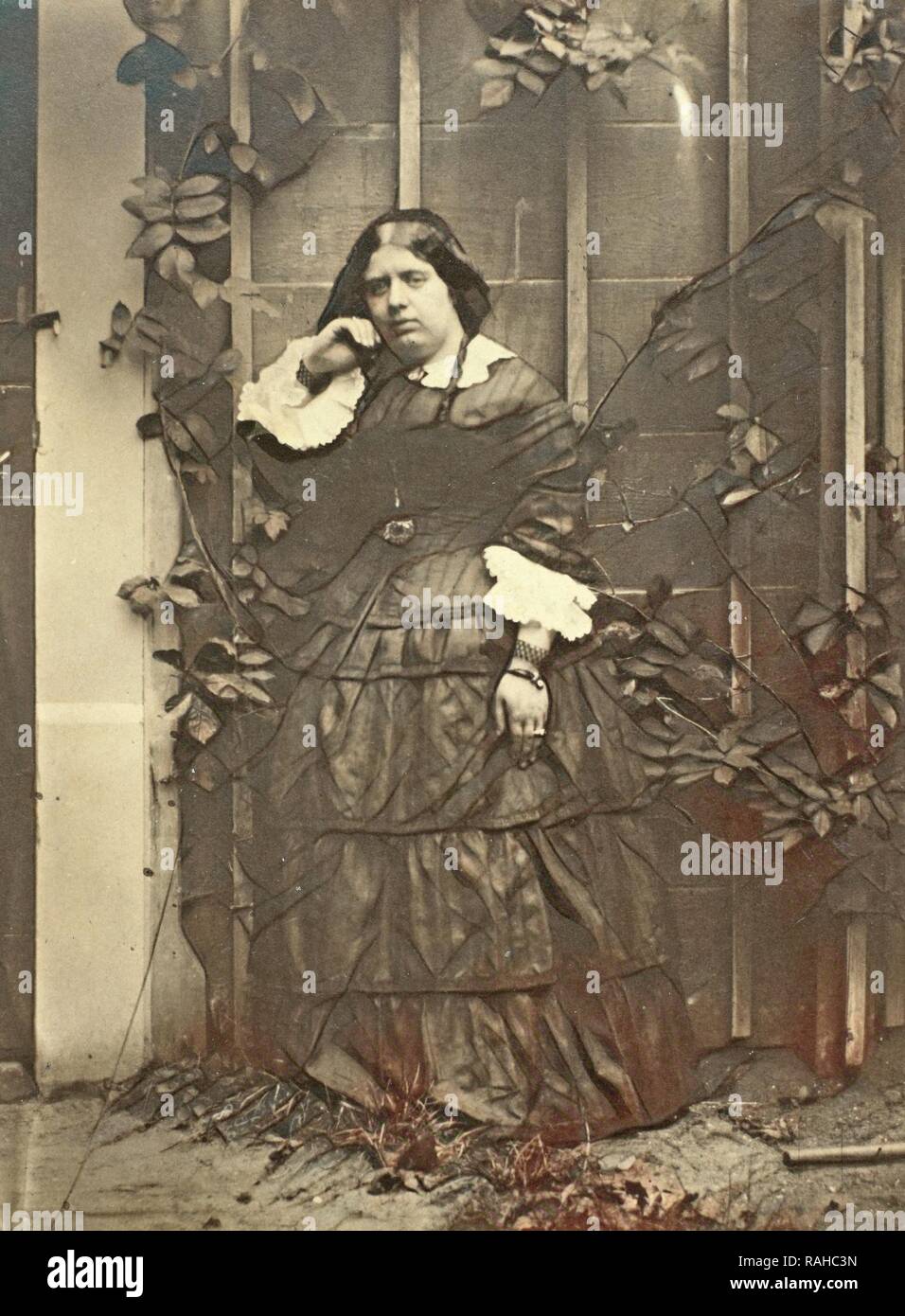 Portrait of Caroline Asser in a garden, Eduard Isaac Asser, 1853 ...