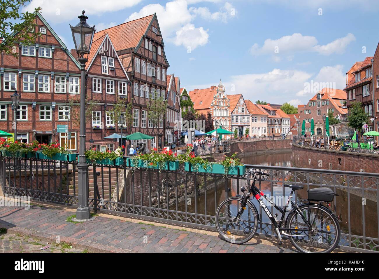 Gabled houses, old harbour of Stade, Lower Saxony, PublicGround Stock ...