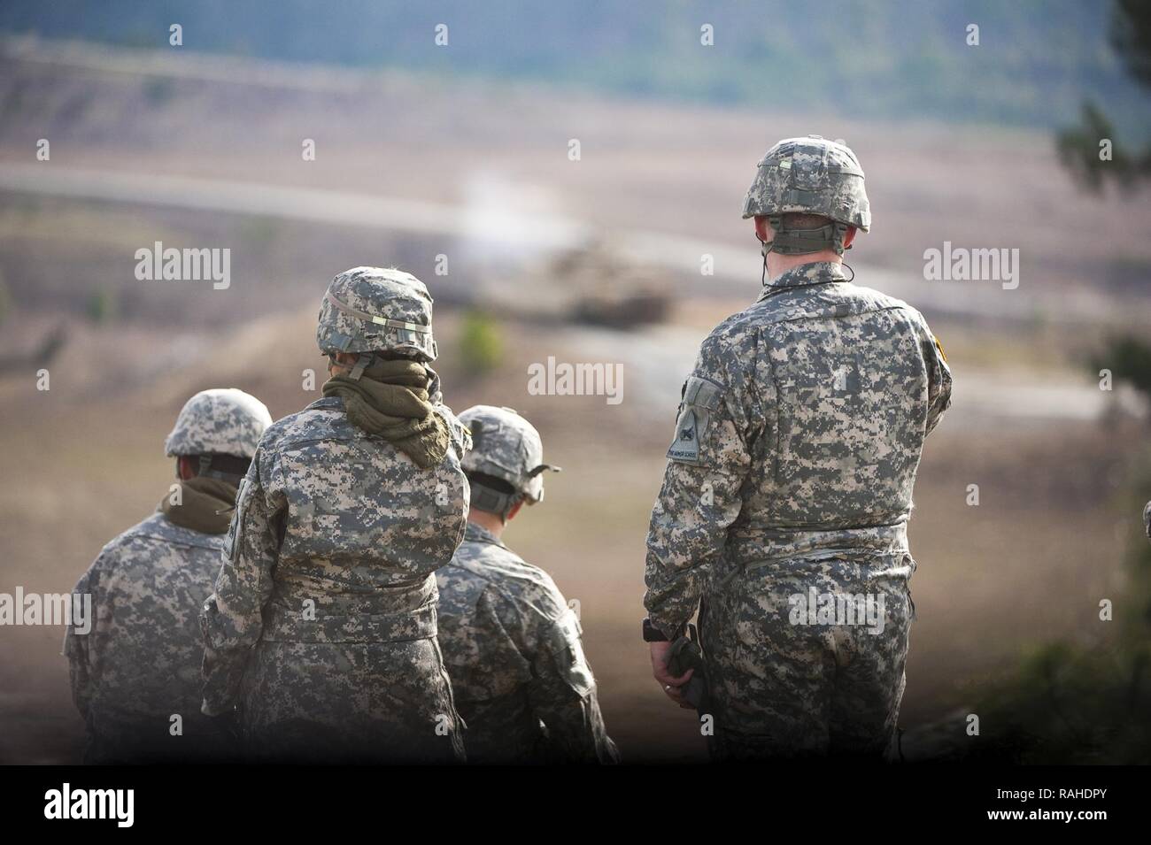 (FORT BENNING, GA) – 2nd Lieutenants observe as fellow students engage ...